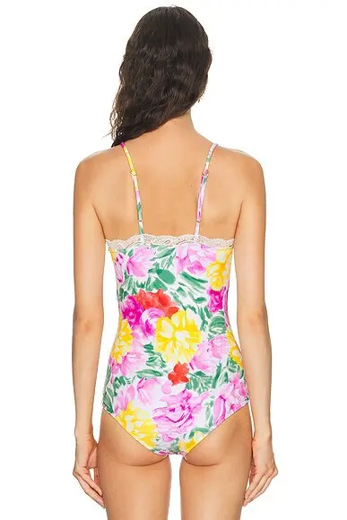 Chloé Floral Bodysuit Top With Lace Trim