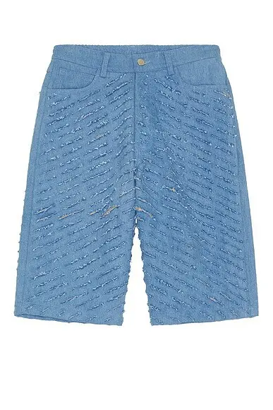 PAS UNE MARQUE Cut Through Denim Shorts