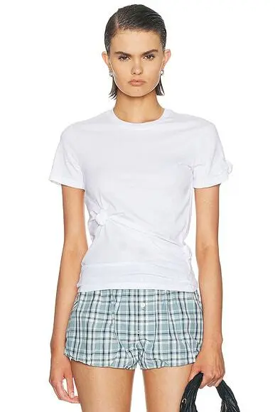 Helmut Lang Knot Detail Baby Tee - White