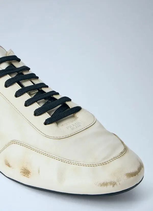 Prada Leather Low-top Sneakers - White