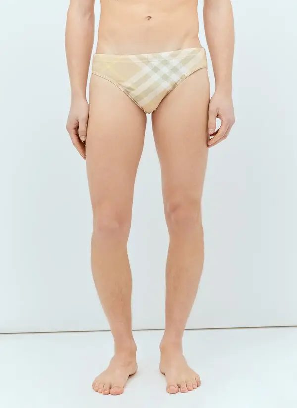 Burberry Check Swim Briefs - Cream