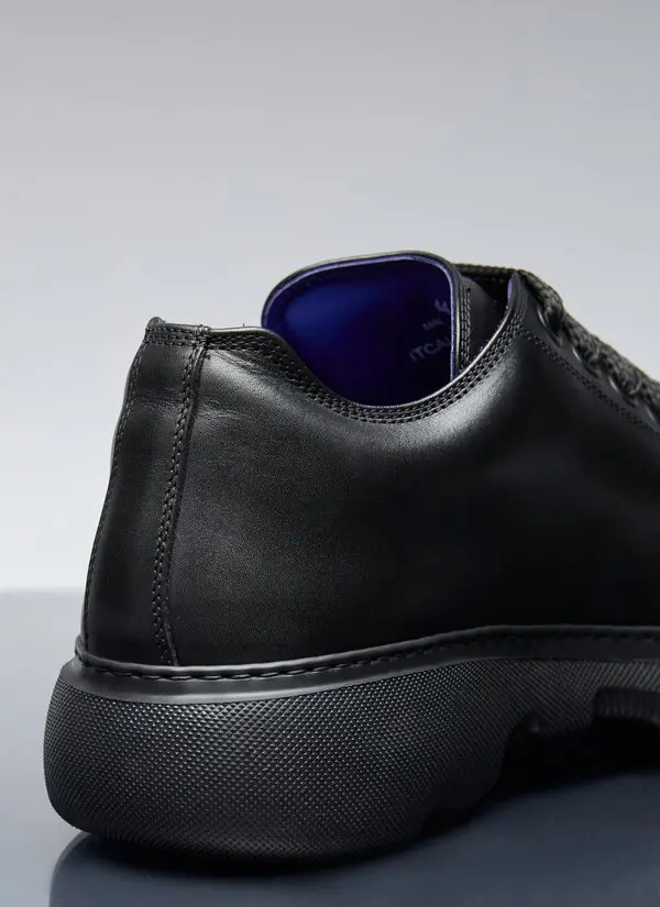 Burberry Ranger Leather Lace-up Sneakers With Barbed-wire Hardware