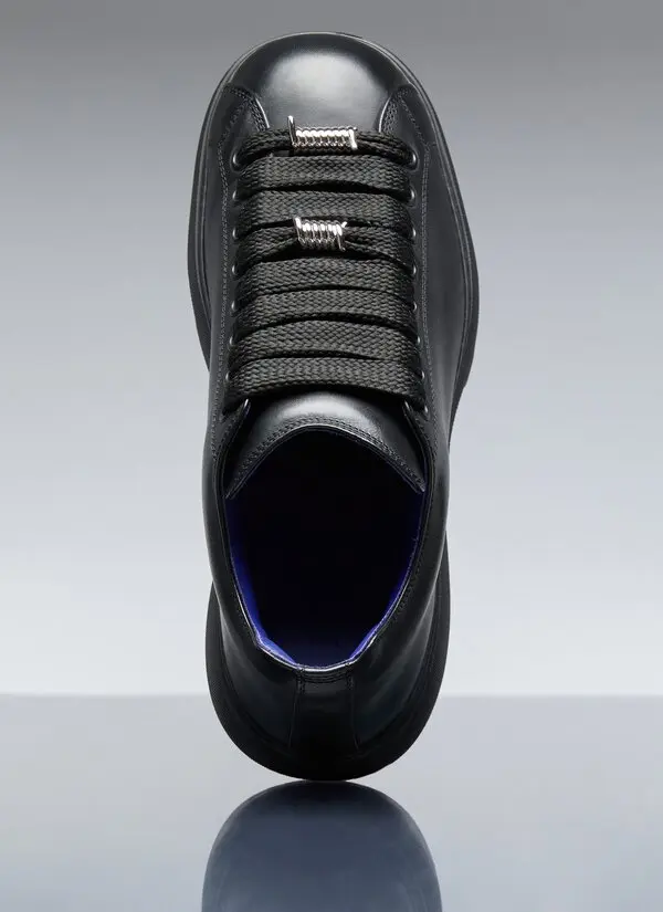 Burberry Ranger Leather Lace-up Sneakers With Barbed-wire Hardware