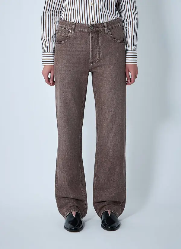Bottega Veneta Five-pocket Straight-leg Jeans - Brown