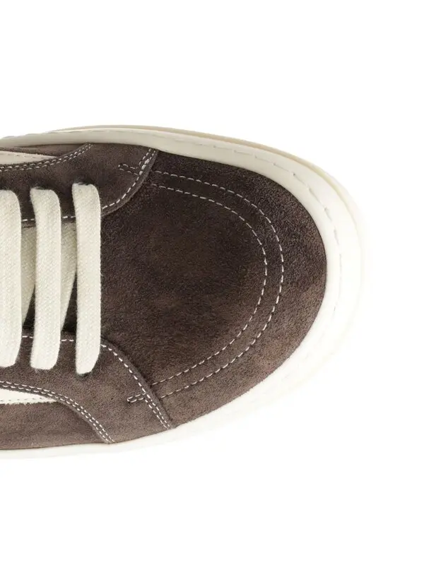 Rick Owens Low-top Leather Sneakers With Contrast Stitching