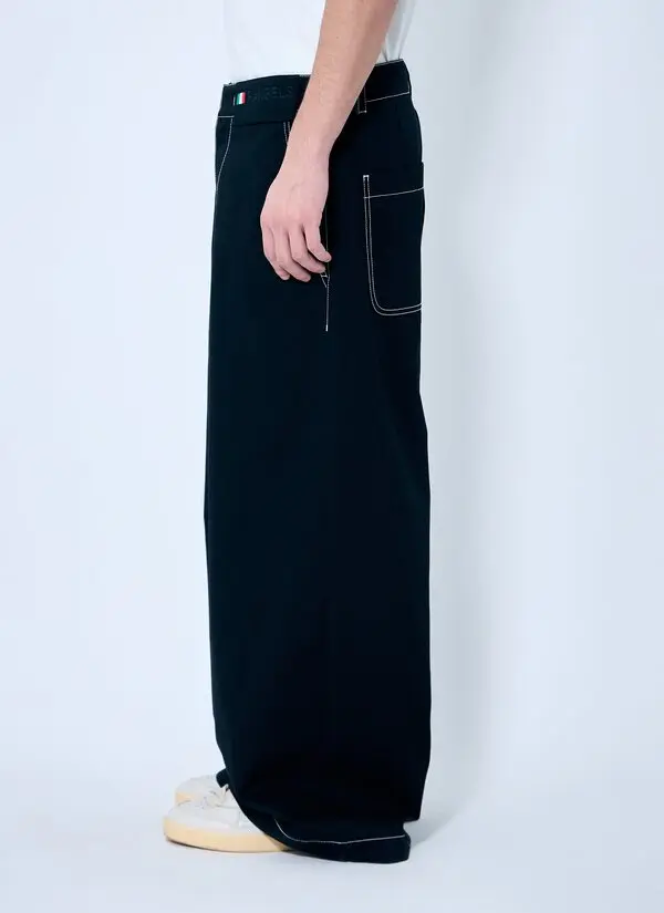 Moncler Palm Angels Wide-leg Pants With Contrast Stitching