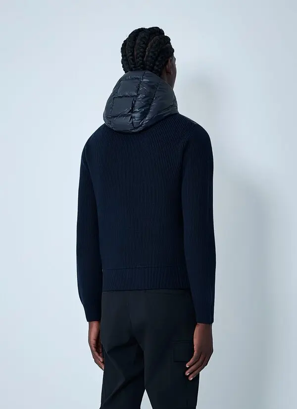 Moncler Quilted Cardigan With Knitted Sleeves