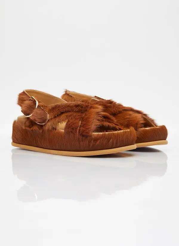 Dries Van Noten Ponyhair Sandals