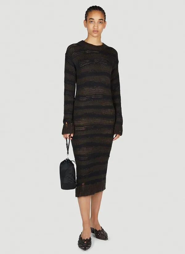 Acne Studios Ladder Knit Midi Dress