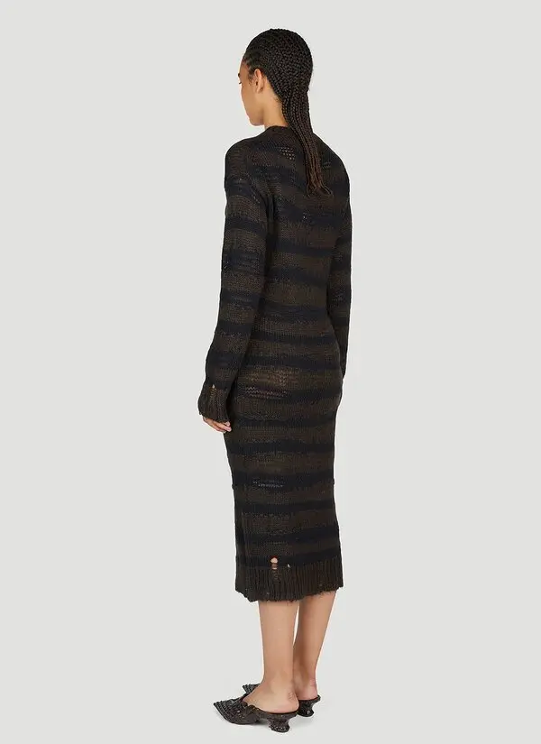 Acne Studios Ladder Knit Midi Dress