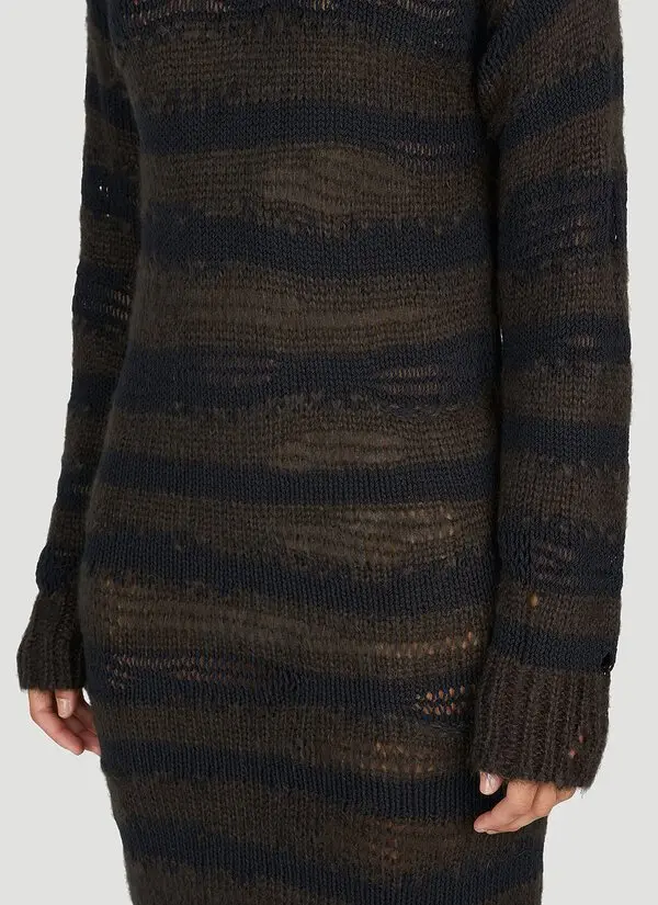 Acne Studios Ladder Knit Midi Dress