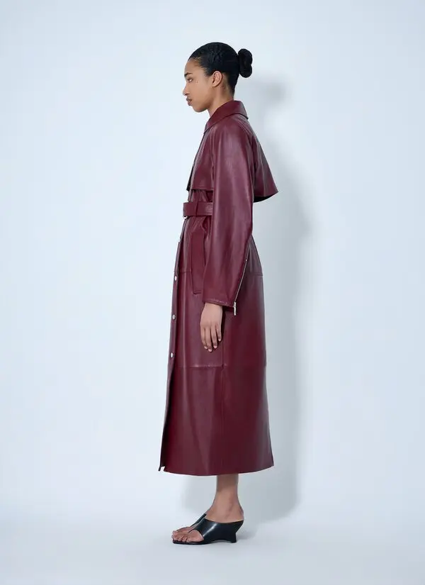 Sportmax Long Leather Belted Coat