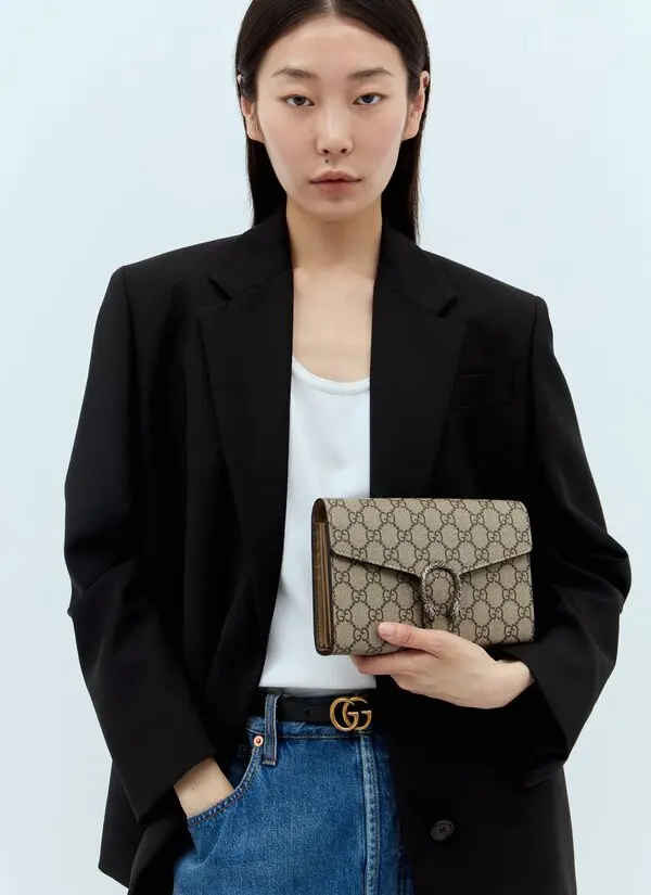 Gucci Dionysus Supreme Chain Shoulder Bag - Cream