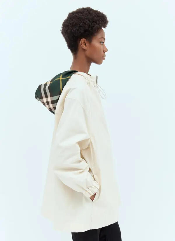 Burberry Check Hood Gabardine Parka