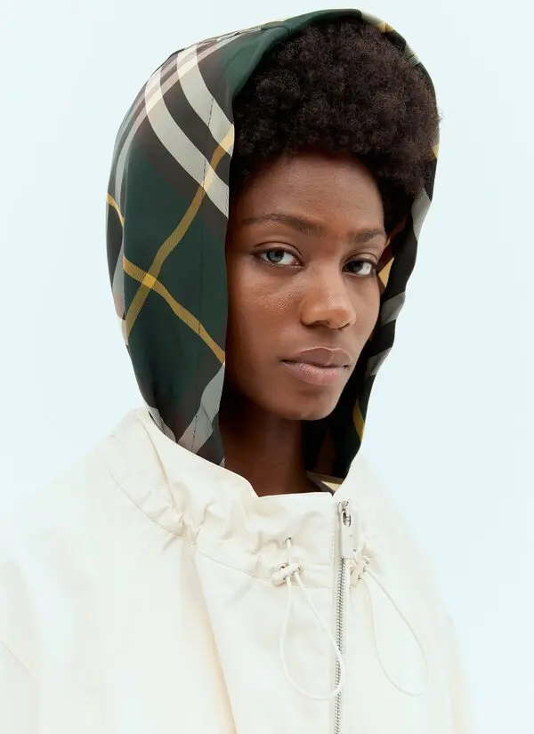 Burberry Check Hood Gabardine Parka
