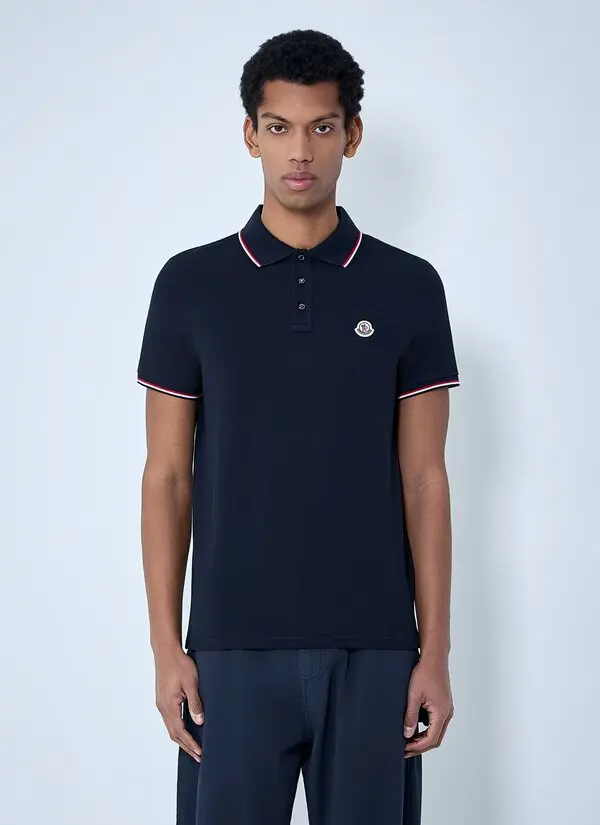 Moncler Logo Patch Polo Shirt - Blue