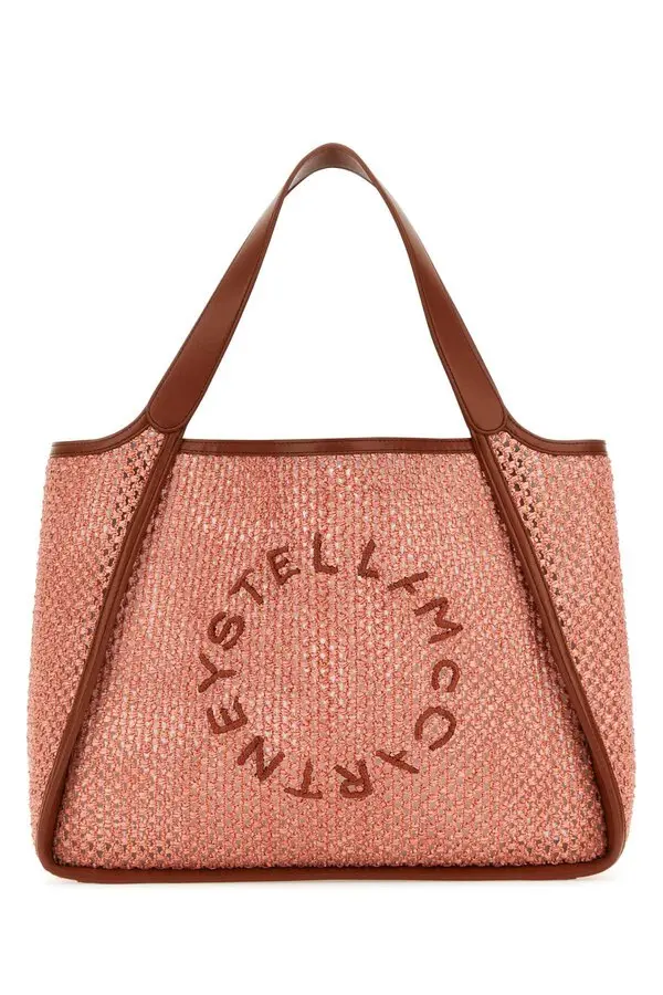 Stella McCartney Raffia Logo Shopping Bag - Pink