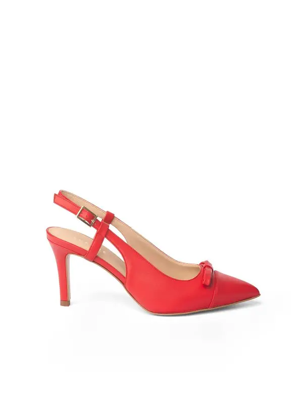Lukure Gaia Slingback Pumps With Bow Detailing - Red