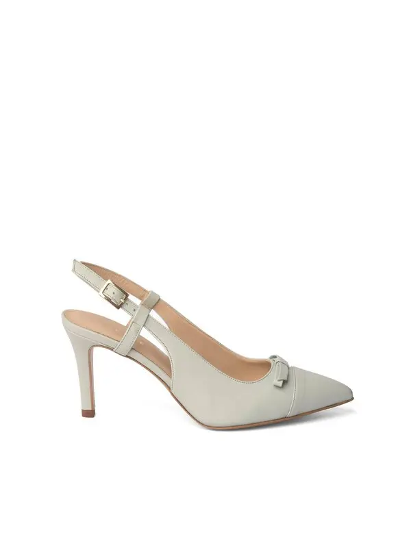Lukure Gaia Slingback High Heel Pumps With Bow Detailing - Pale Mint