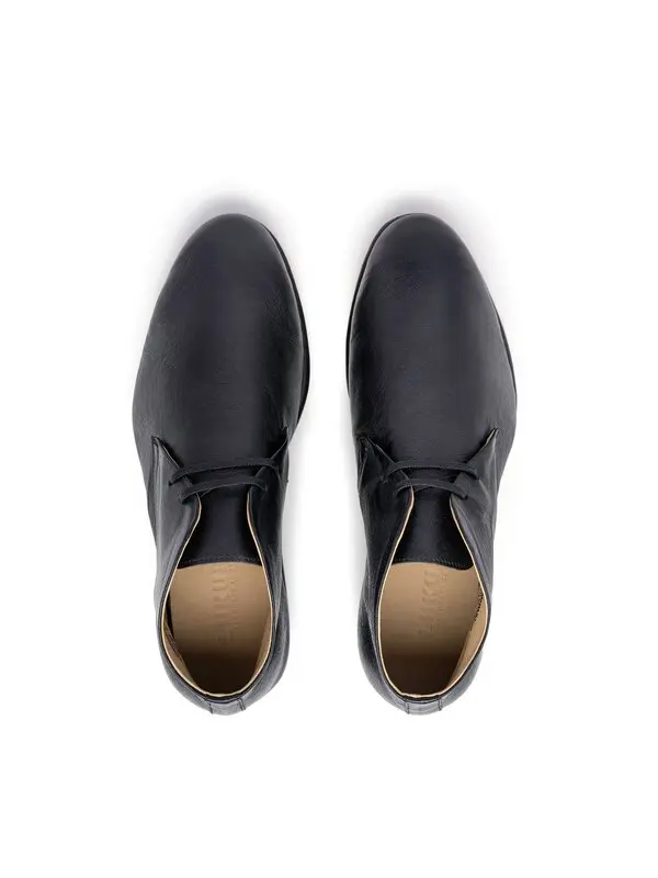 Lukure Fleur Kangaroo Leather Lace-up Bootie - Black