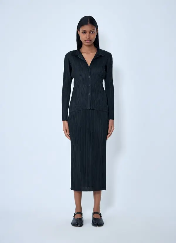 Issey Miyake Pleated Button-down Shirt - Black