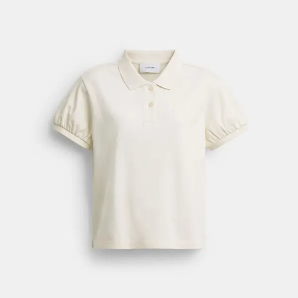 COACH Organic Cotton Script Shrunken Polo - Cream