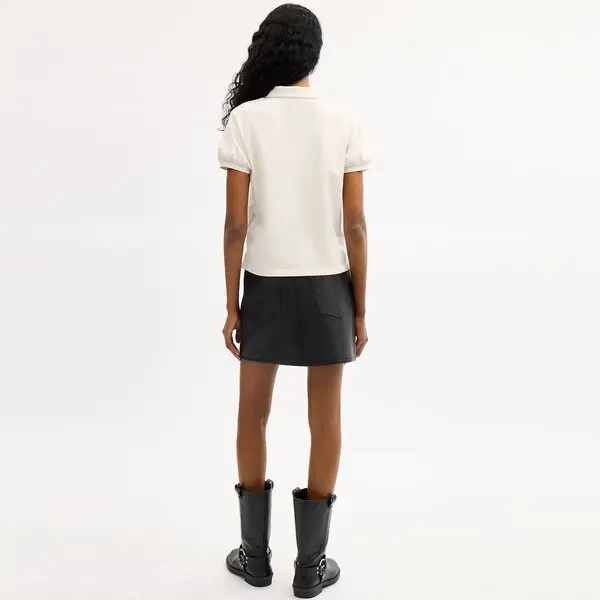 COACH Organic Cotton Script Shrunken Polo - Cream
