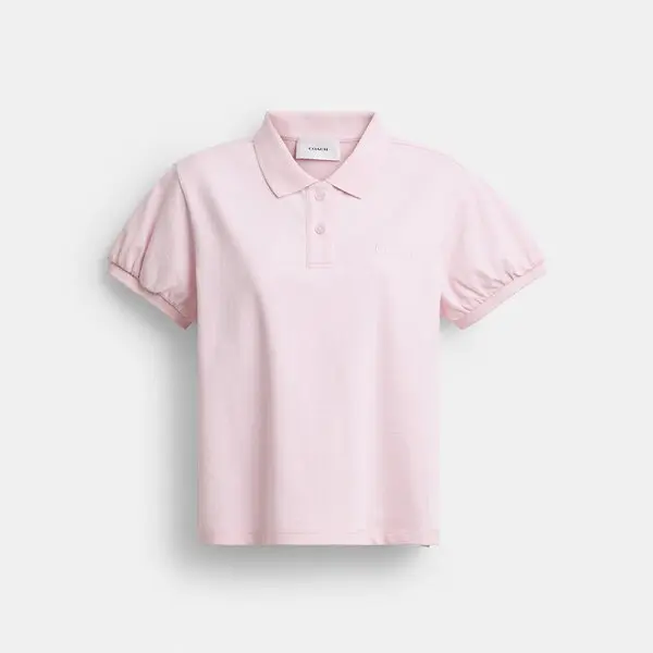 COACH Organic Cotton Script Shrunken Polo - Pink
