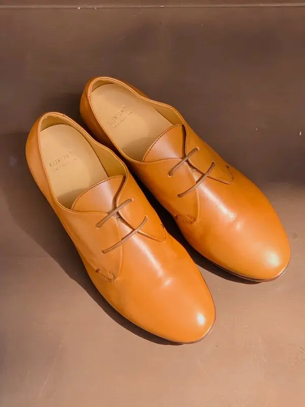 Lukure Kate Lace-up Flats - Caramel