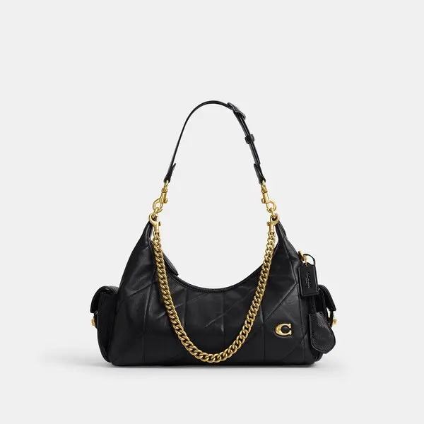 COACH Quilted Leather Pocket Juliet Bag 30 - Brass/black