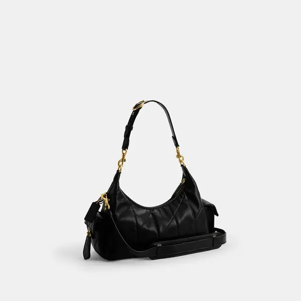 COACH Quilted Leather Pocket Juliet Bag 30 - Brass/black