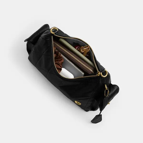 COACH Quilted Leather Pocket Juliet Bag 30 - Brass/black