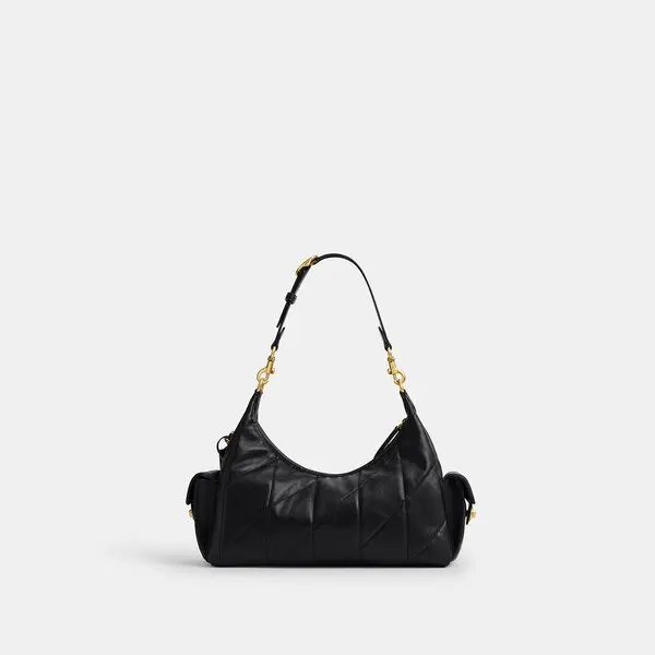 COACH Quilted Leather Pocket Juliet Bag 30 - Brass/black