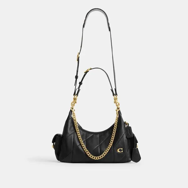COACH Quilted Leather Pocket Juliet Bag 30 - Brass/black