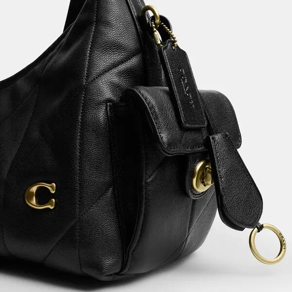 COACH Quilted Leather Pocket Juliet Bag 30 - Brass/black