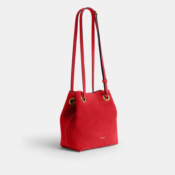 COACH Jade Drawstring Pouch - Brass/candy Apple