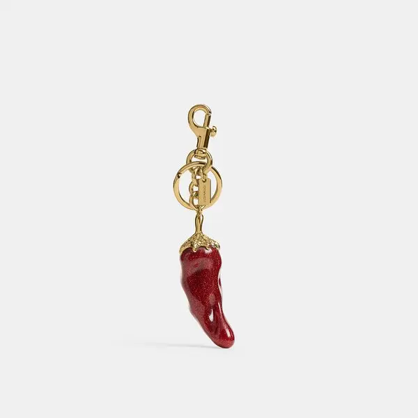 COACH Chili Pepper Bag Charm - Brass/red
