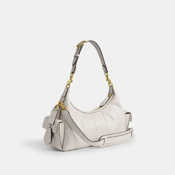 COACH Quilted Nappa Leather Pocket Juliet Bag 30 - Brass/chalk
