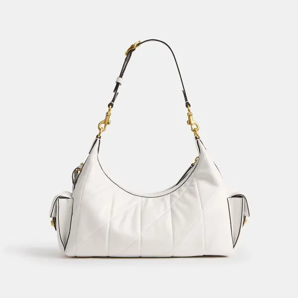 COACH Quilted Nappa Leather Pocket Juliet Bag 30 - Brass/chalk