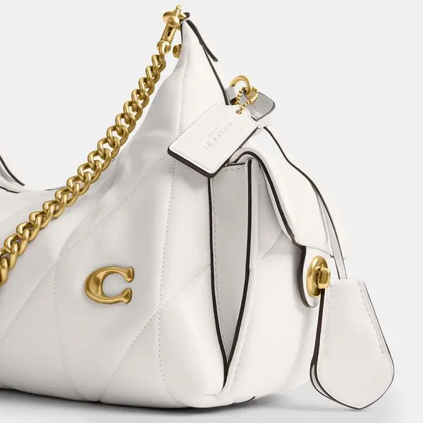 COACH Quilted Nappa Leather Pocket Juliet Bag 30 - Brass/chalk