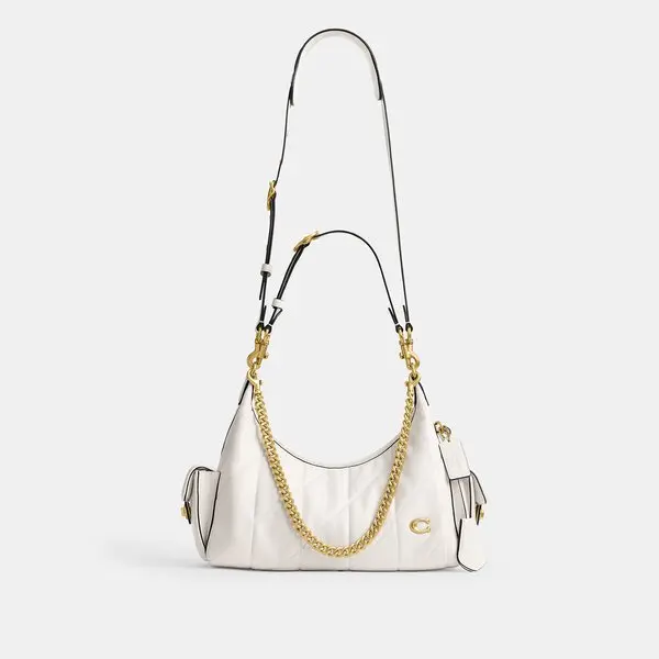 COACH Quilted Nappa Leather Pocket Juliet Bag 30 - Brass/chalk