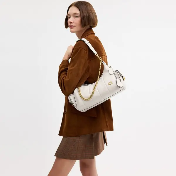 COACH Quilted Nappa Leather Pocket Juliet Bag 30 - Brass/chalk