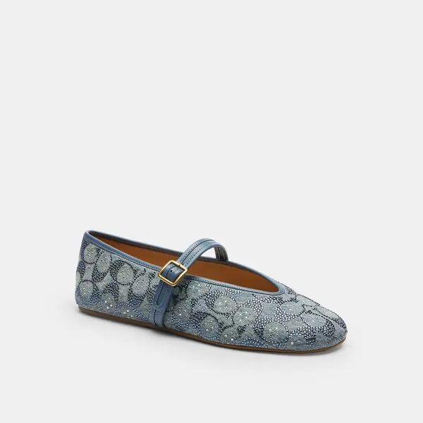 COACH Mary Jane In Crystal Signature - Denim