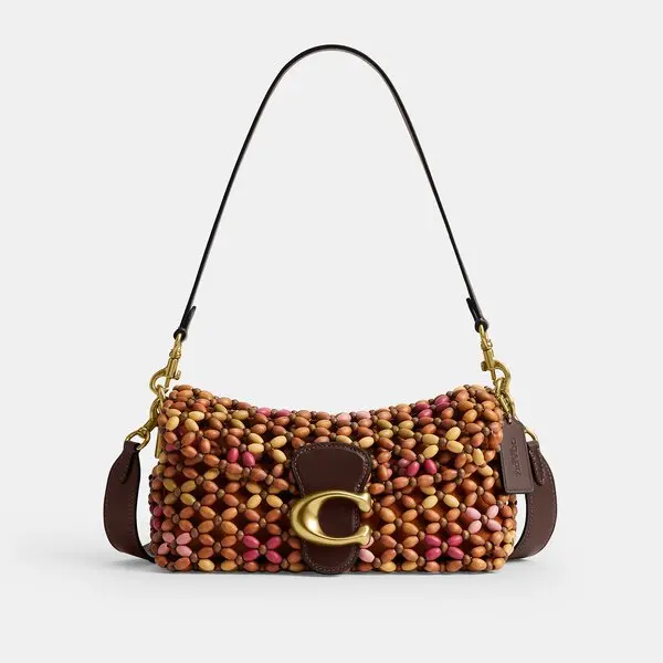 COACH Tabby Shoulder Bag 26 With Wooden Beading - Brass/maple Multi