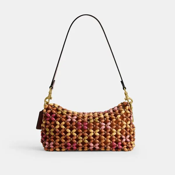 COACH Tabby Shoulder Bag 26 With Wooden Beading - Brass/maple Multi