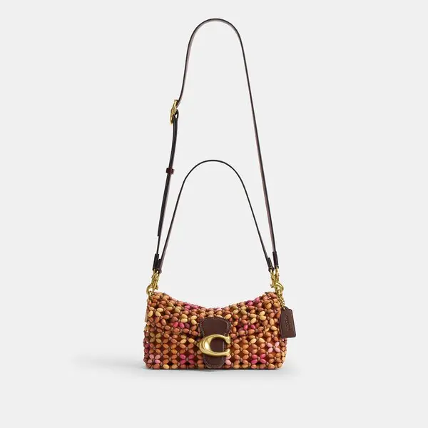COACH Tabby Shoulder Bag 26 With Wooden Beading - Brass/maple Multi