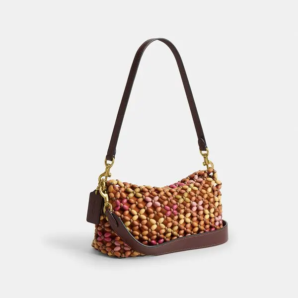 COACH Tabby Shoulder Bag 26 With Wooden Beading - Brass/maple Multi
