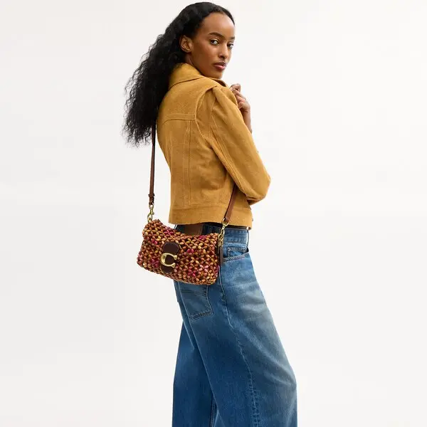 COACH Tabby Shoulder Bag 26 With Wooden Beading - Brass/maple Multi