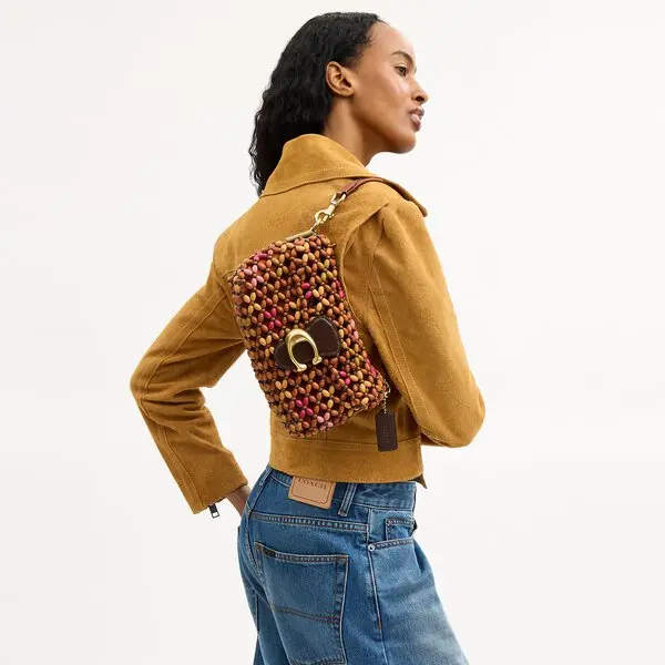 COACH Tabby Shoulder Bag 26 With Wooden Beading - Brass/maple Multi