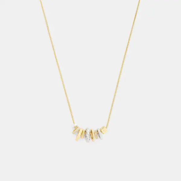 COACH Mixed Metal Rondelle Pendant Necklace - Gold/silver